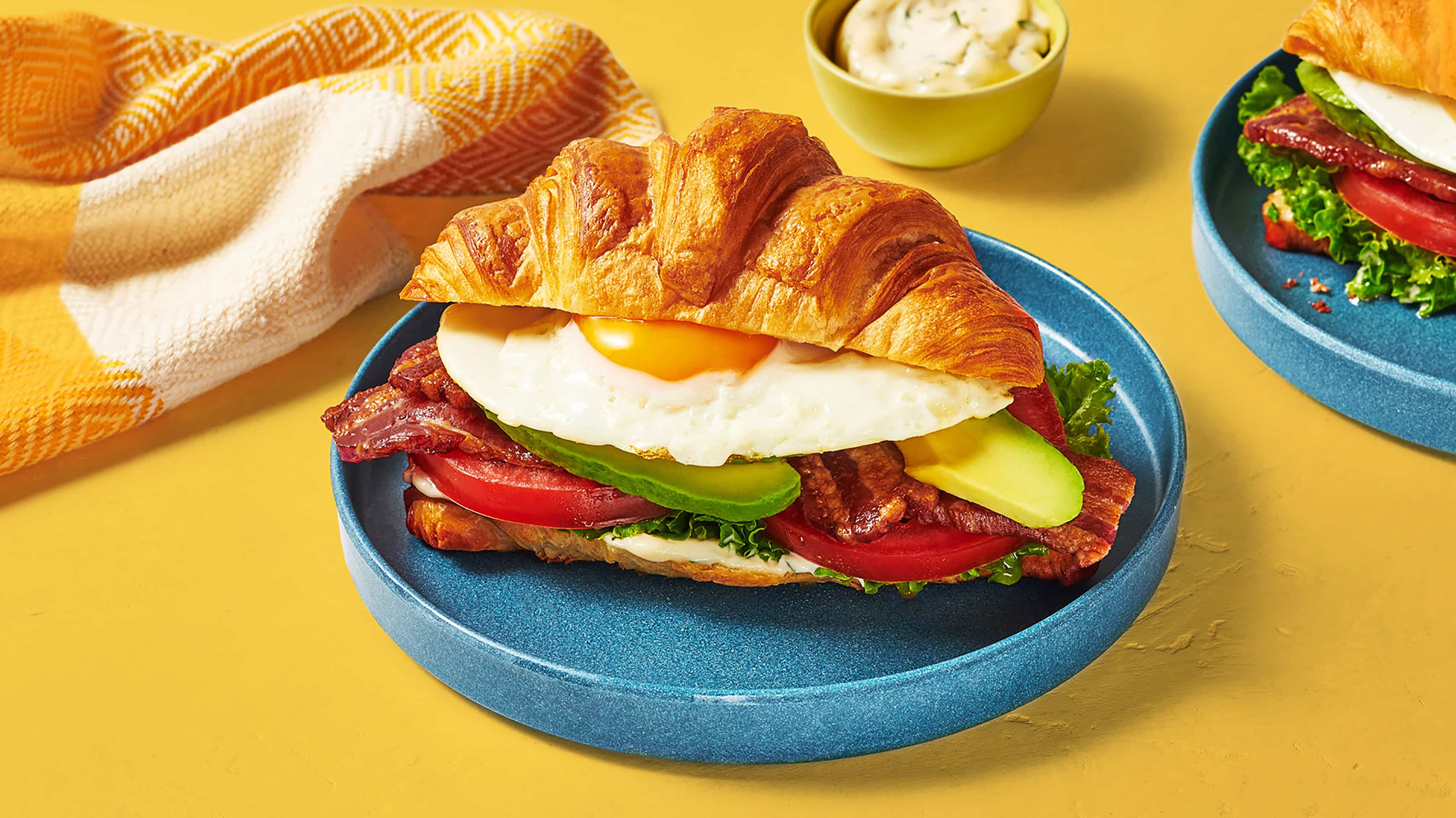 BLT Breakfast Croissants with Garlic Herb Aioli - Backyard Farms